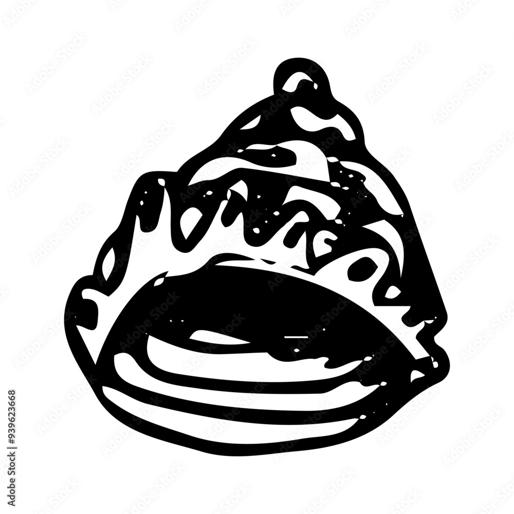 Seashell hand drawn doodle. Sea mollusk shell. Crayfish shell. Coral ...