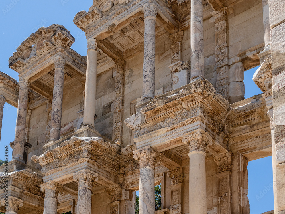 Selcuk, Turkey - May 12, 2024: facade of ancient Roman Library of ...