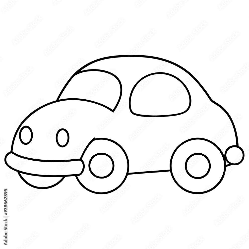 car coloring page, car outline, car illustration, cartoon car, kids ...
