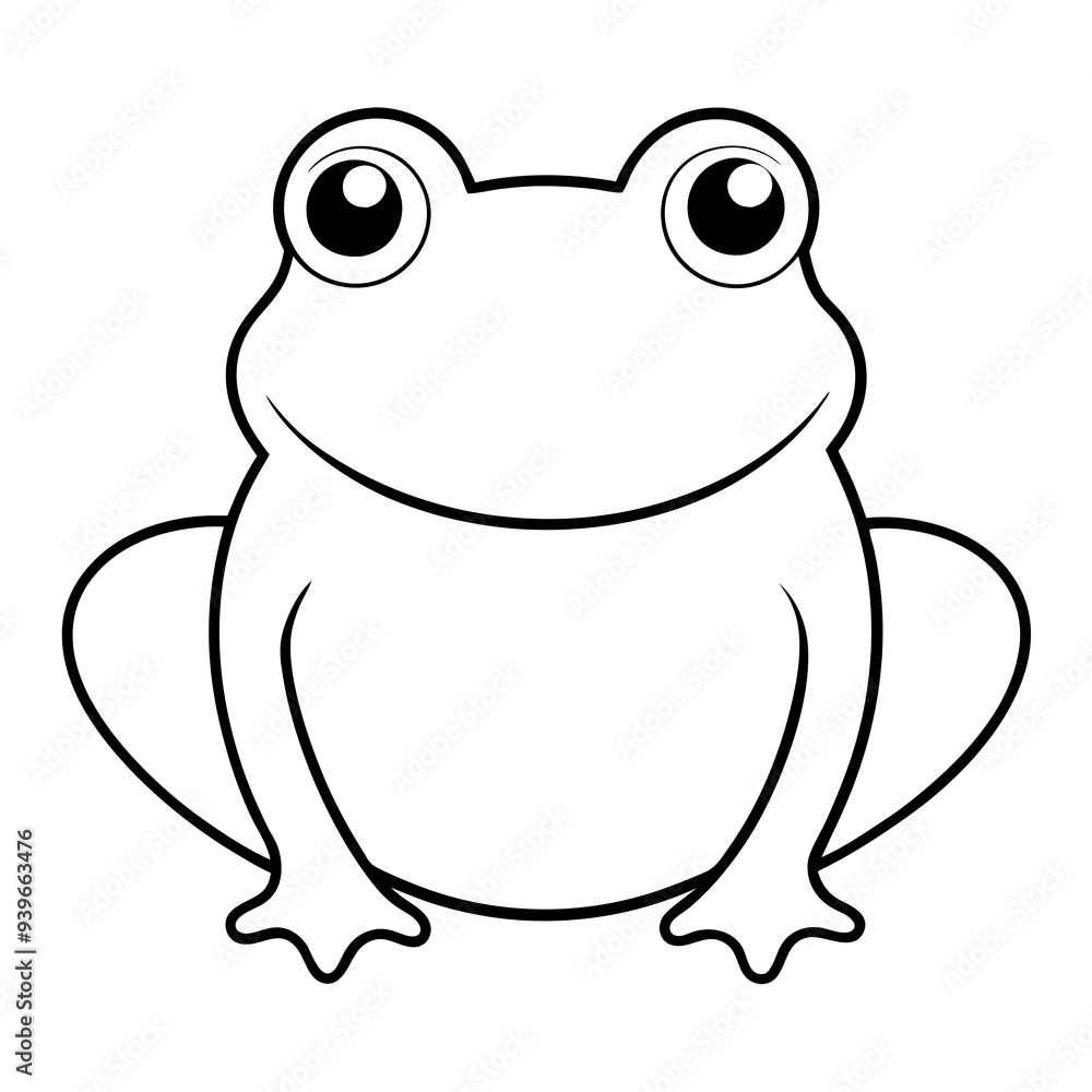 frog coloring page, frog outline, frog illustration, cartoon frog, kids ...