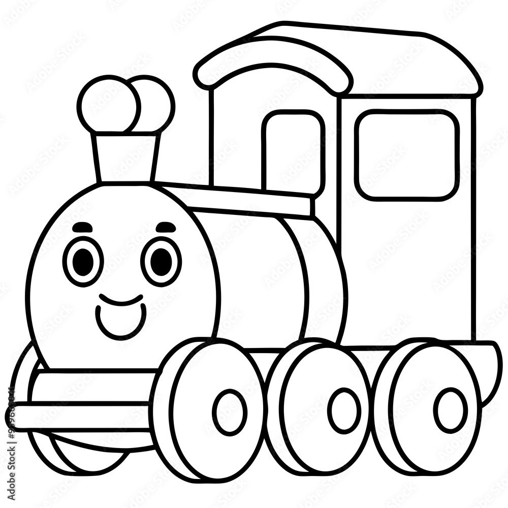 train coloring page, train illustration, locomotive, steam engine ...