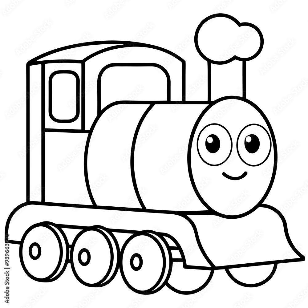 train coloring page, train illustration, locomotive, steam engine ...