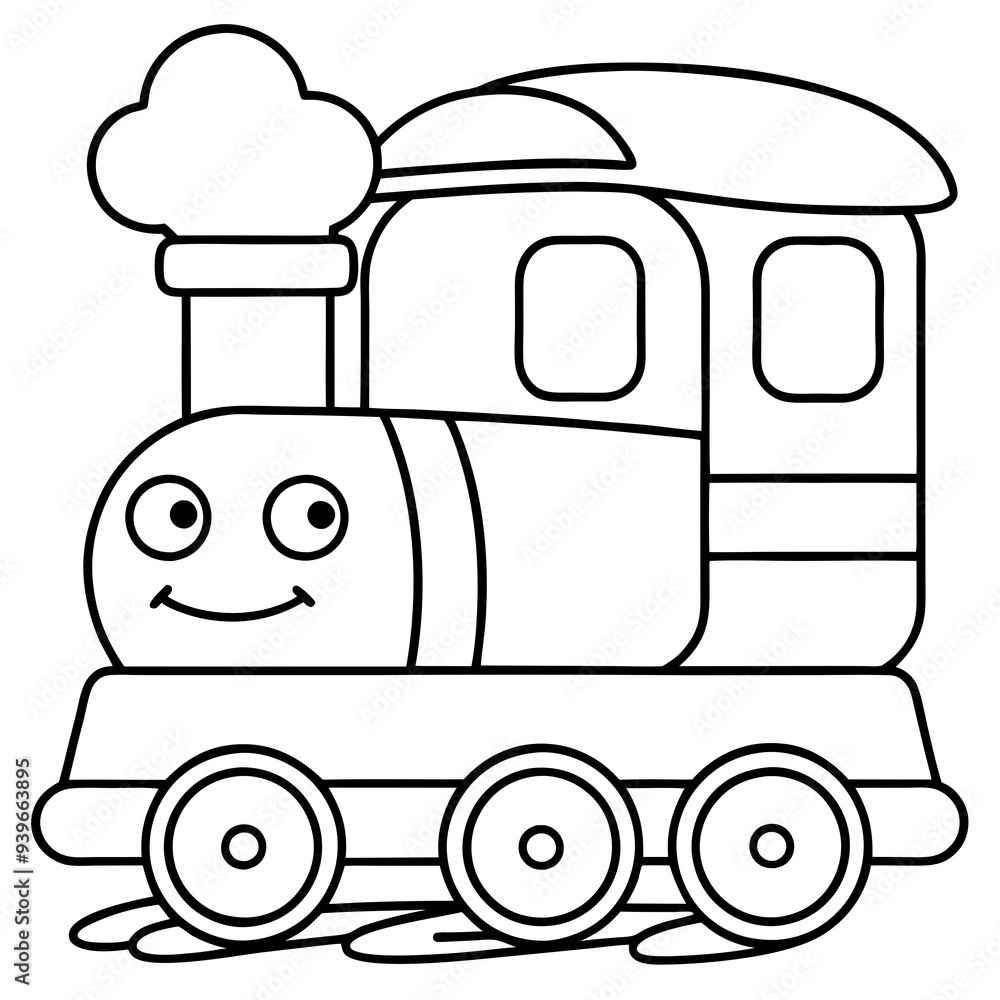 train coloring page, train illustration, locomotive, steam engine ...
