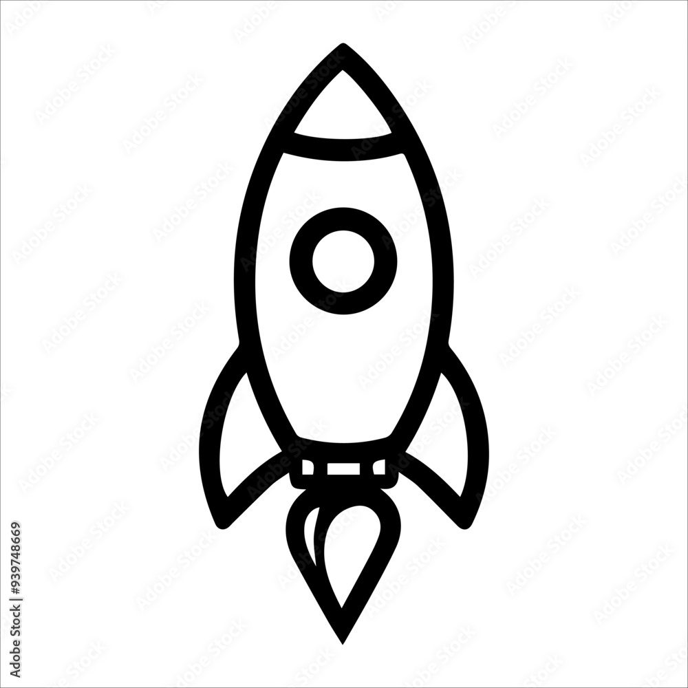 Rocket icon or modern line symbol. Vector line art and icon design with ...