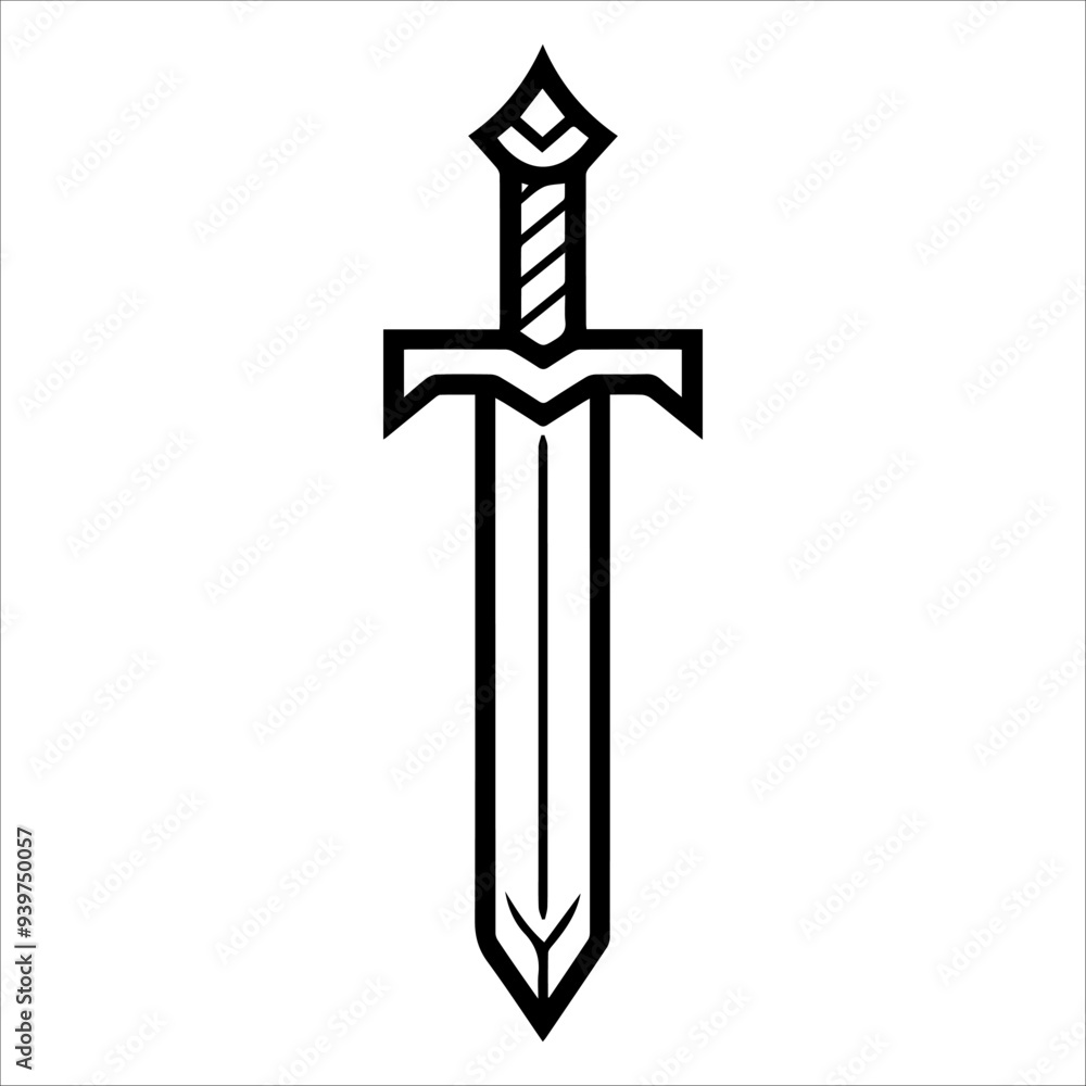 Dagger icon or modern line symbol. Vector line art and icon design with ...