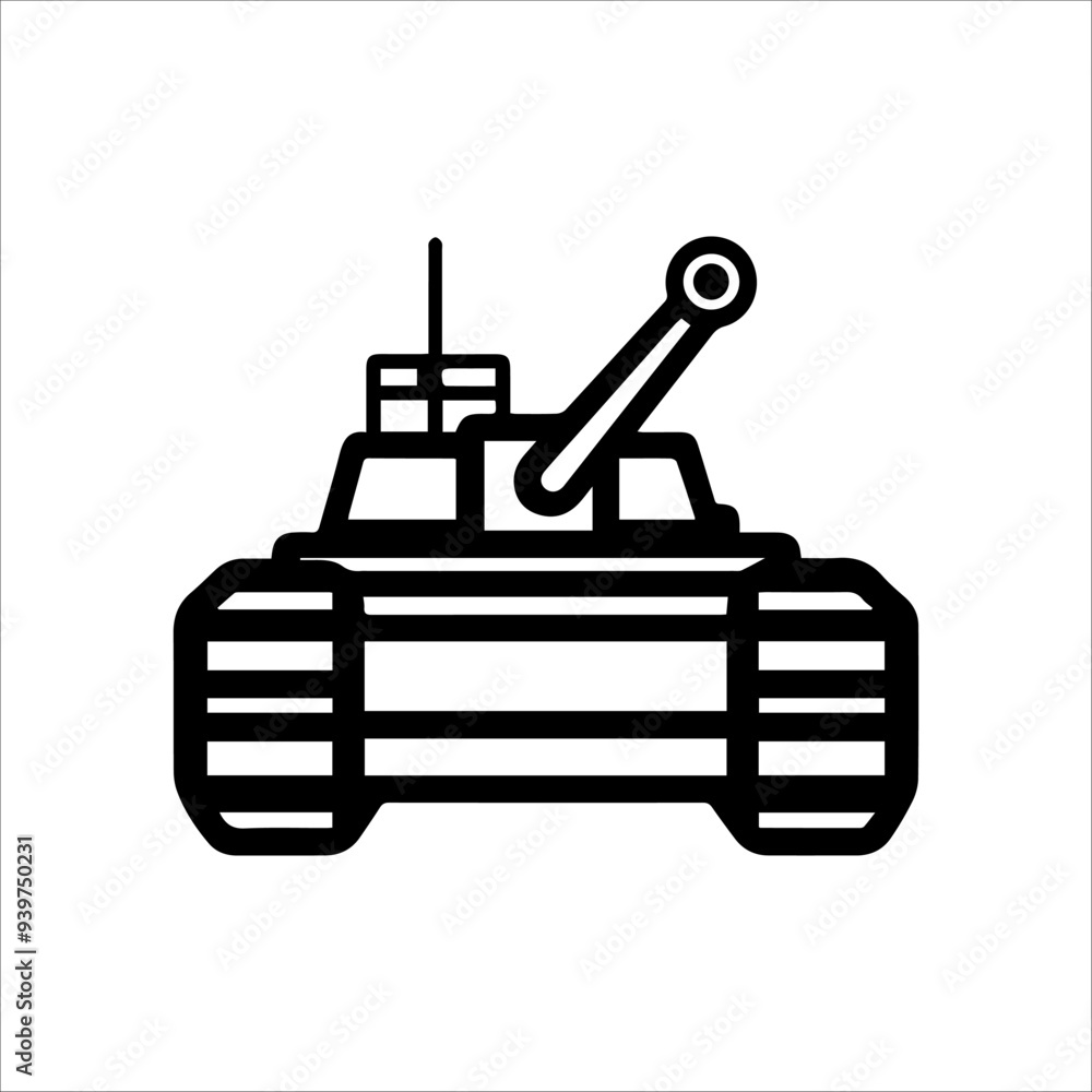 Military Tank icon or modern line symbol. Vector line art and icon ...