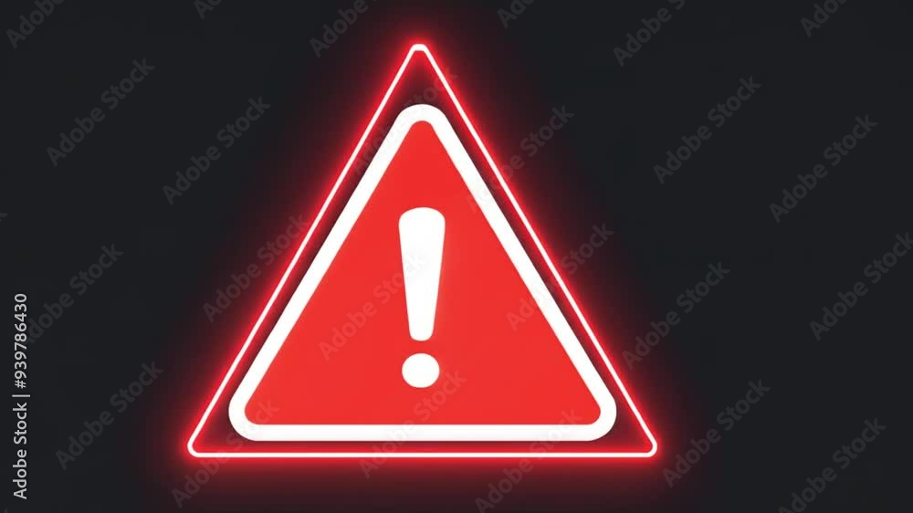 Video of animation a red exclamation mark inside a danger icon ...