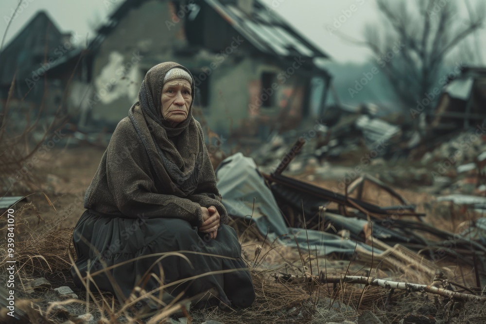 Ukrainian people enduring war's pain and loss, reflecting fear, hope ...