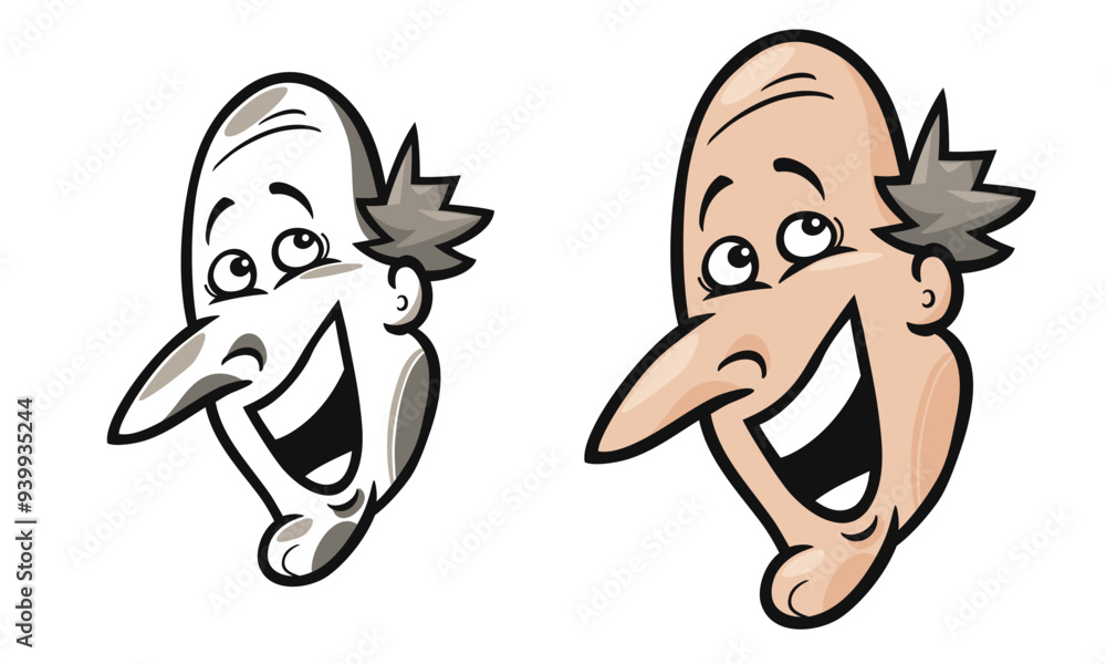 Doodle cute faces. Hand-drawn outline people isolated on white ...