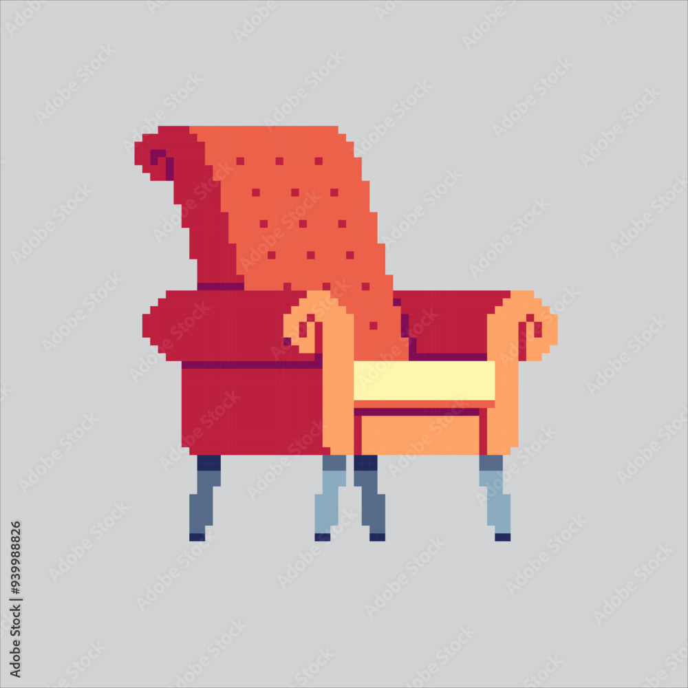 Pixel art illustration Sofa. Pixelated Sofa. Sofa Chair pixelated for ...