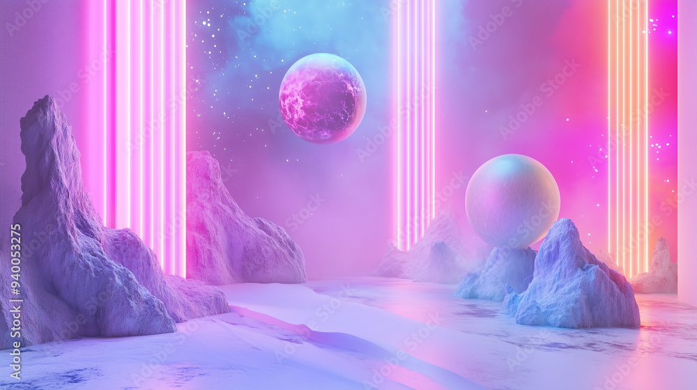 3d Retro futuristic trip elements. Acid rave concept. Trippy vibe ...