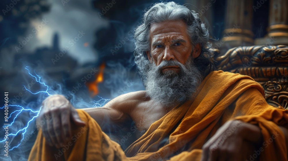Supreme Deity: Zeus, Greek god of heavens, thunder and lightning, ruler ...