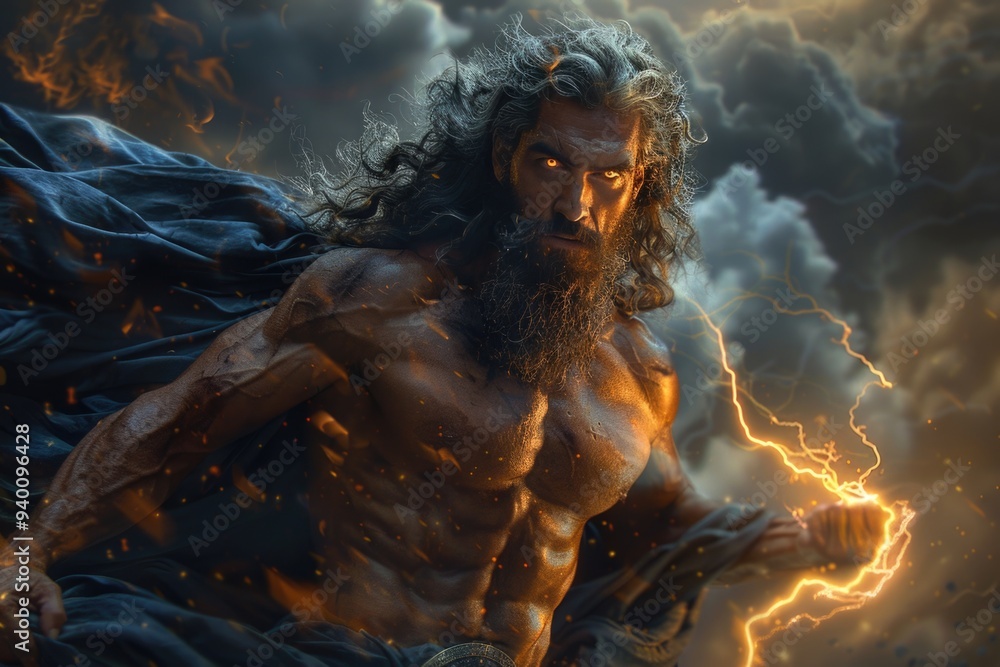 Supreme Deity: Zeus, Greek god of heavens, thunder and lightning, ruler ...