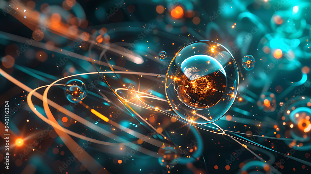 Digital representation of atomic particles including protons neutrons ...