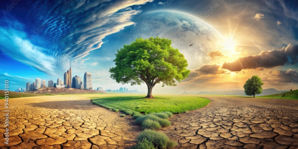 Drastic transformation of the environment due to climate change, global ...