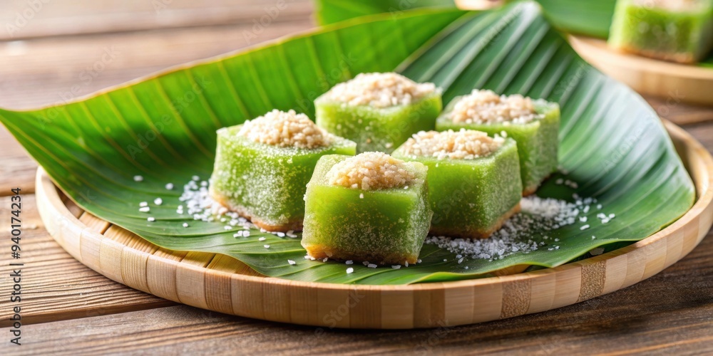 Traditional Malaysian Kuih Sagu dessert made with sago, coconut, and ...