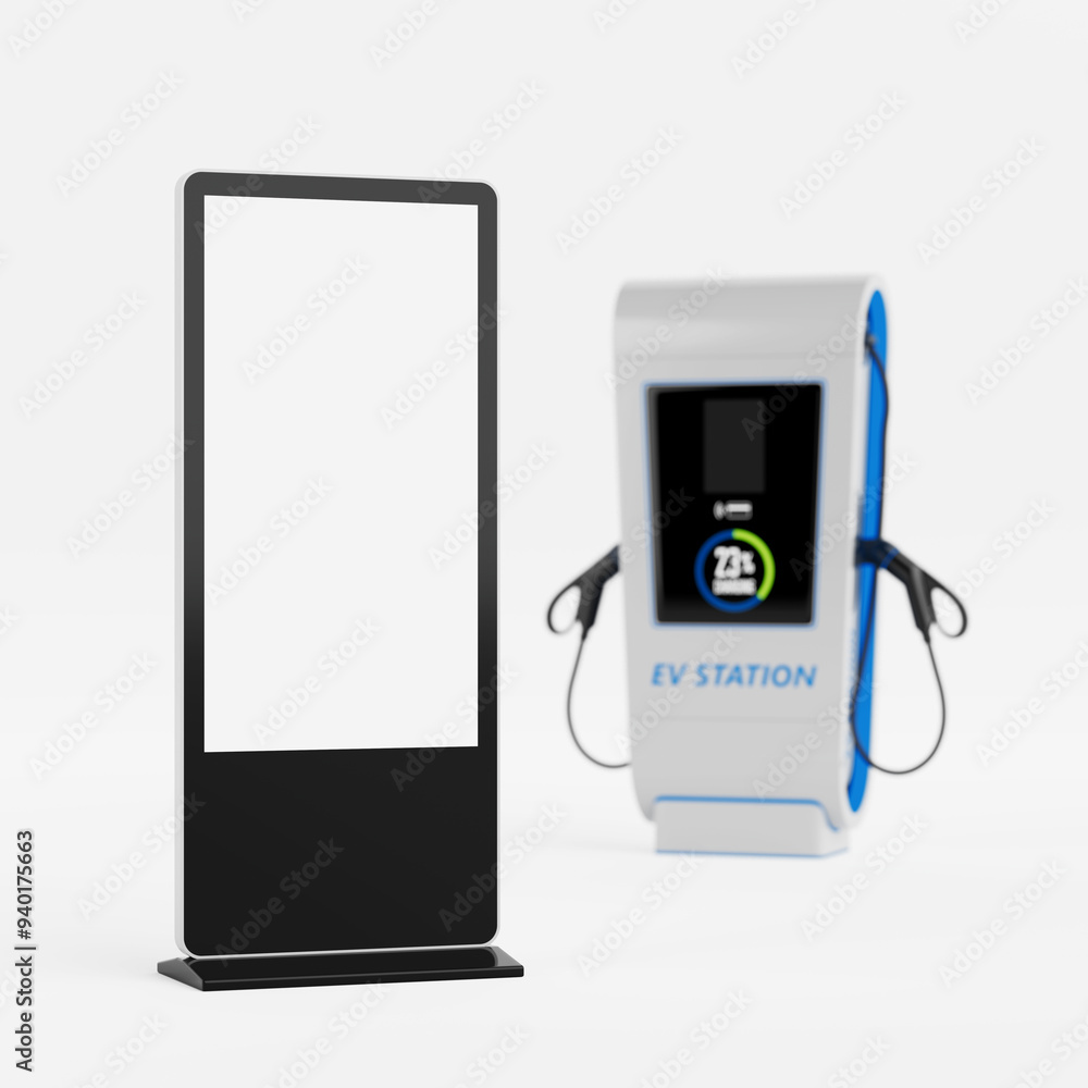 Blank Trade Show LCD Screen Display Stand as Template for Your Design ...
