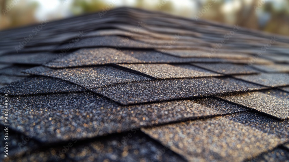 Shingles texture - close up view of asphalt roofing shingles Stock ...
