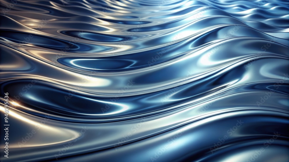 Smooth reflective surface of liquid metal texture background, liquid ...