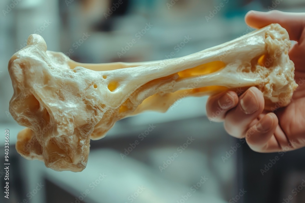 This 3D printed model represents a bone affected by Ewing's sarcoma ...