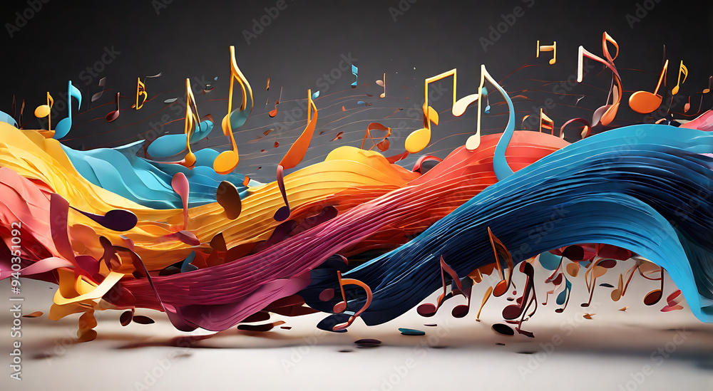An abstract representation of "sound waves as colors," where musical ...
