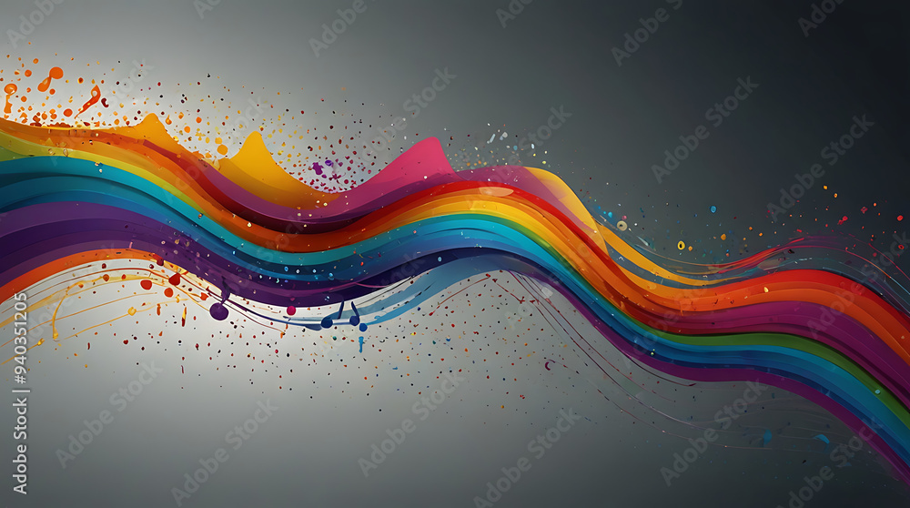 An abstract representation of "sound waves as colors," where musical ...