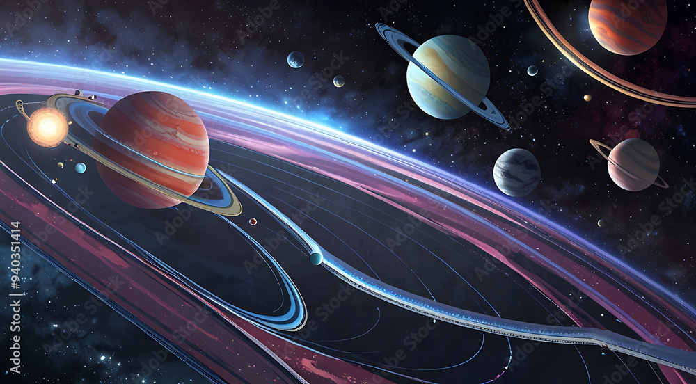 A conceptual illustration of "gravity as a fabric," showing the bending ...