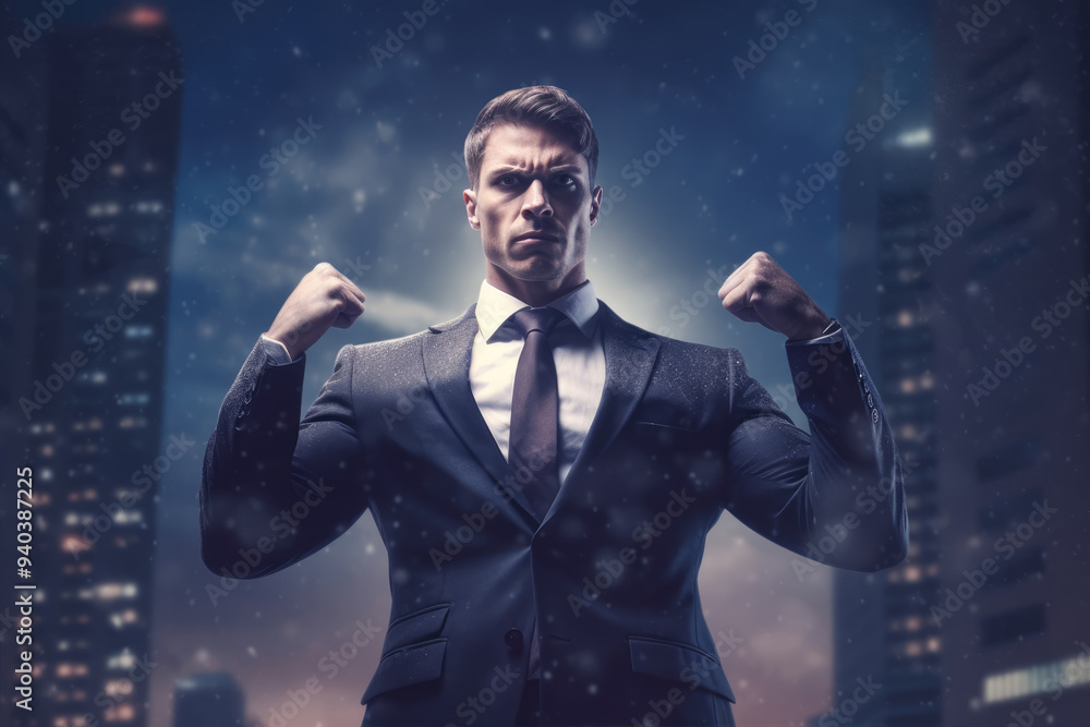 generated illustration of a portrait of a successful business leader in ...