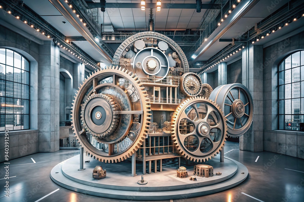 Cog-like buildings pivot on hidden axes, synchronizing movement and ...