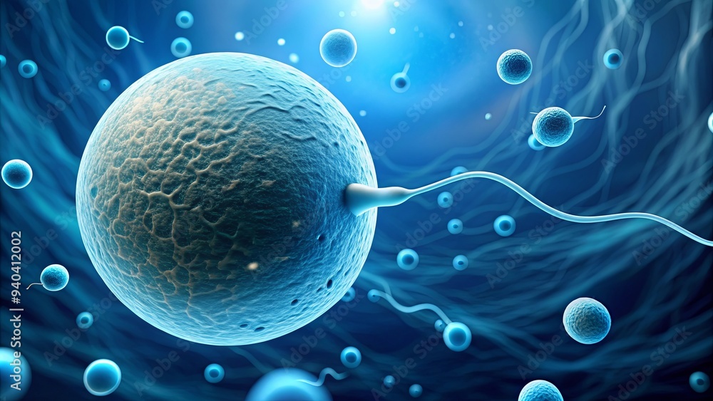 of sperm and egg cell , reproductive system, fertilization, biological ...