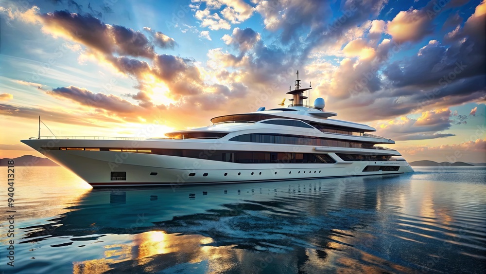 Highly detailed of a luxury super yacht, luxury, super yacht, detailed ...