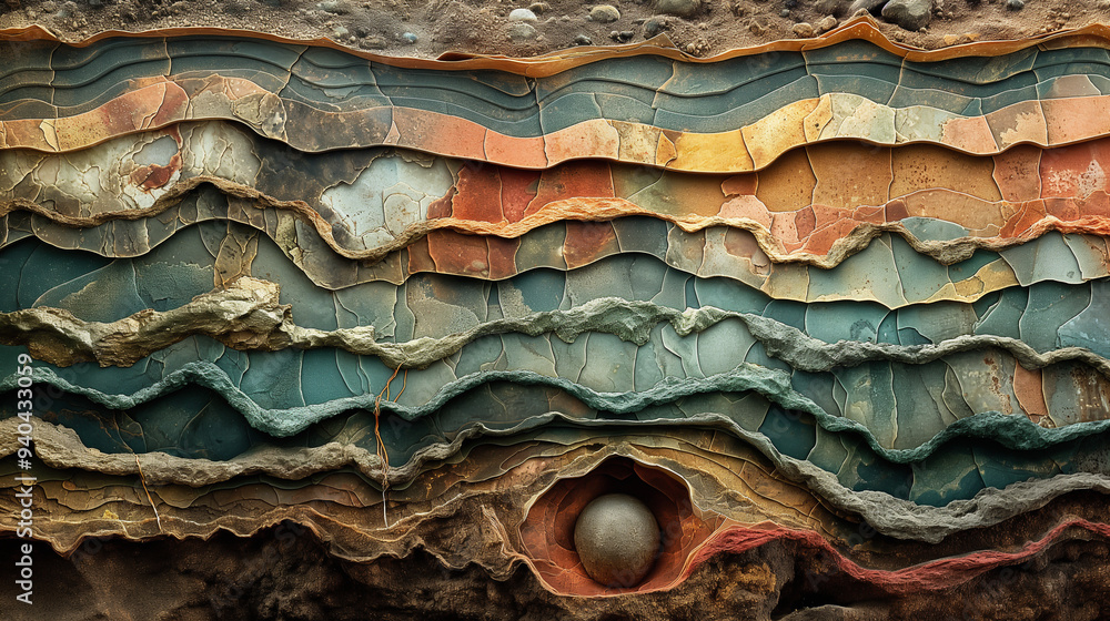 Fossil Layers: Creates an image that shows the layers of sedimentary ...