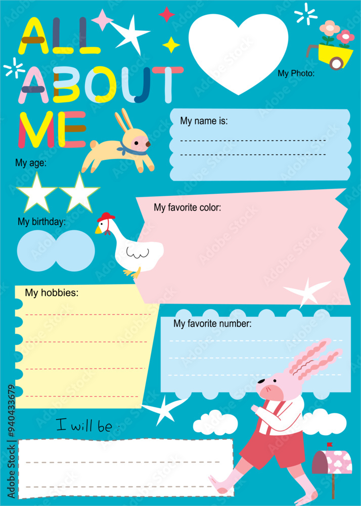 elements, back to school, Cute All about me, cute cartoon all about me ...