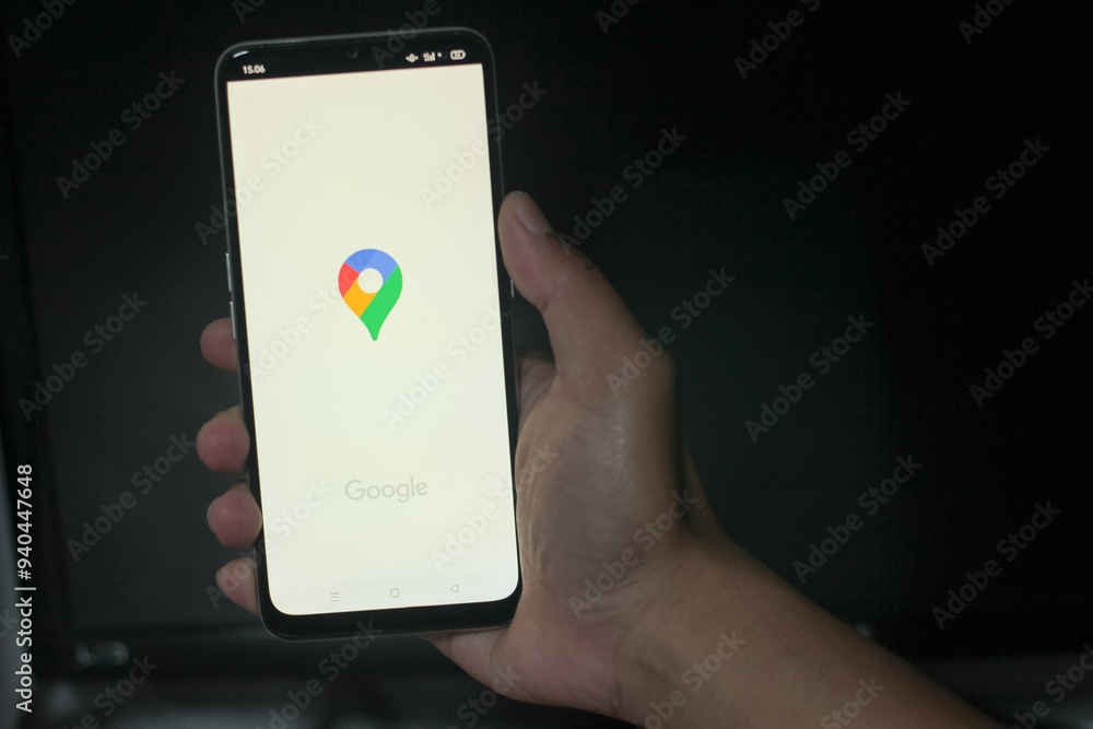 Bandung, Indonesia August 25 2024 : Asian man hand holding iPhone and ...