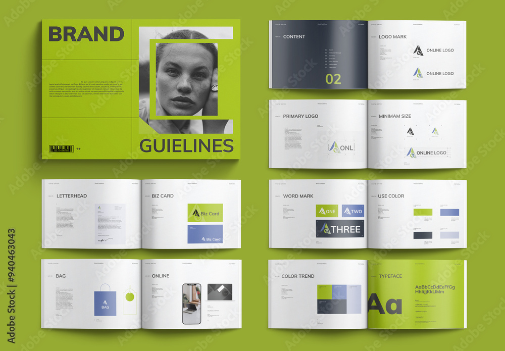 Minima Brand Guidelines Layout Stock Template | Adobe Stock