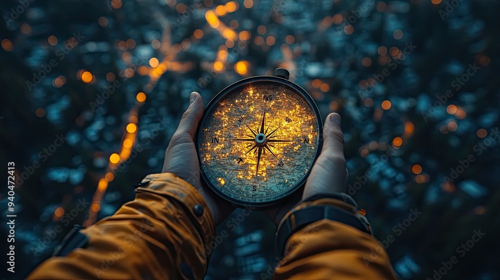 Navigating Complexity - Person with a Compass in Front of a Complex ...
