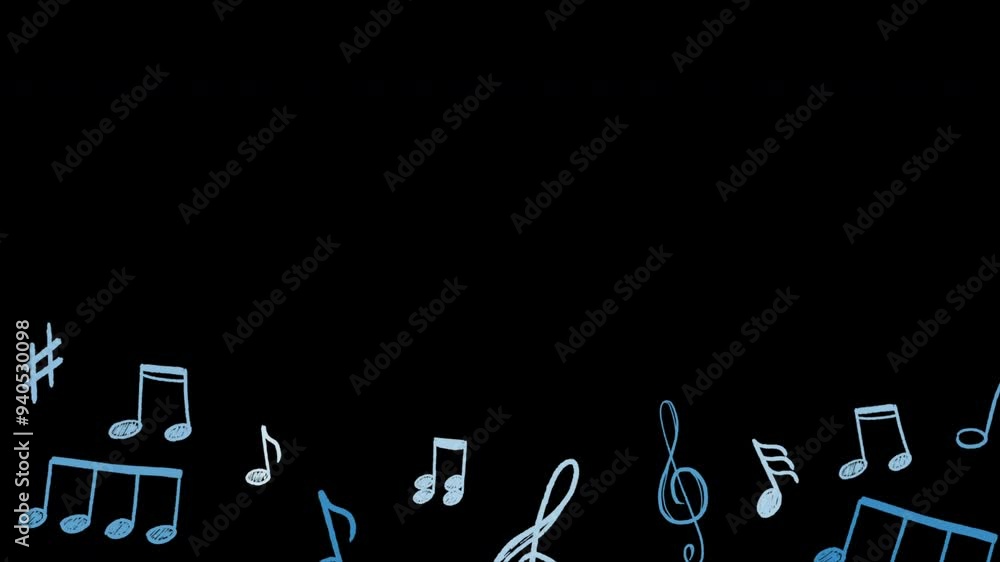 Music notes symbol collection on black background. Music notes on the ...