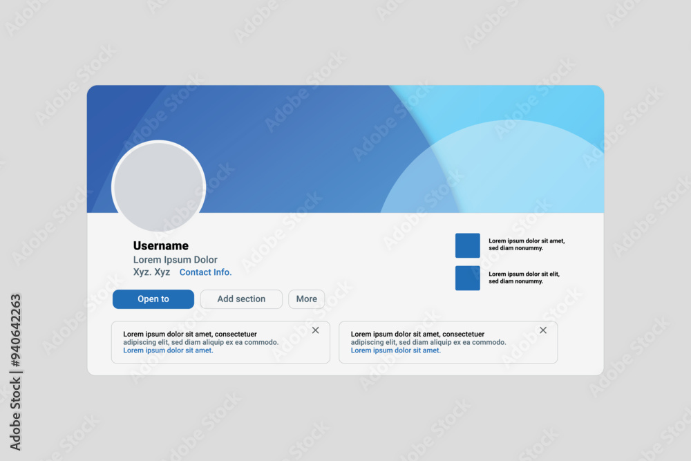 Poster, Foto Linkedin banner mockup realistic linkedin profile page ...