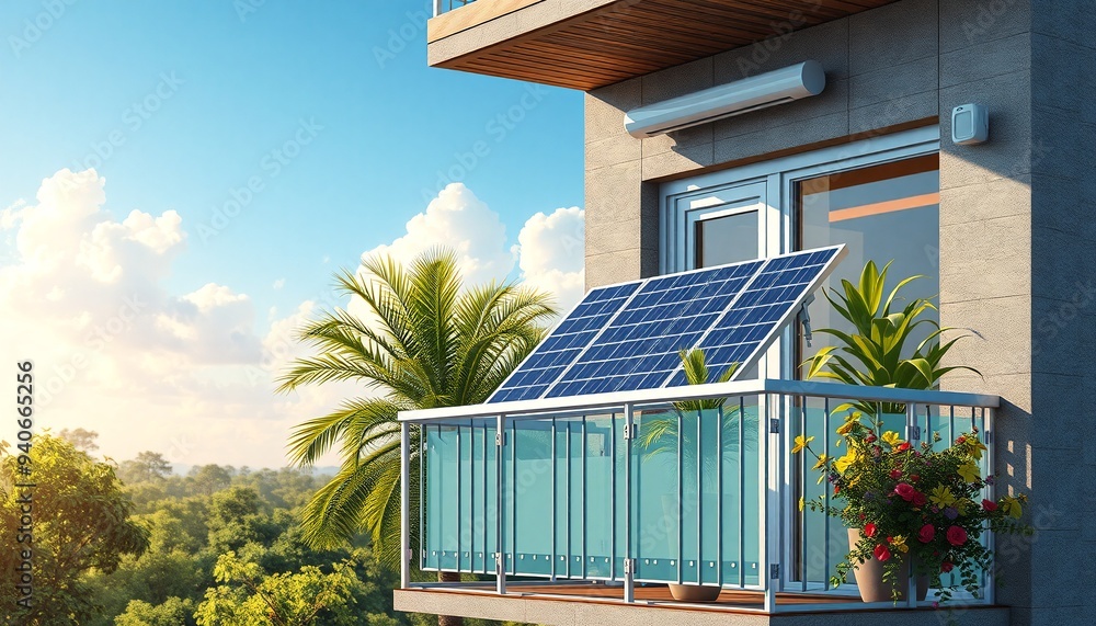 Solar panels are installed on balconies in hard-to-reach areas ...