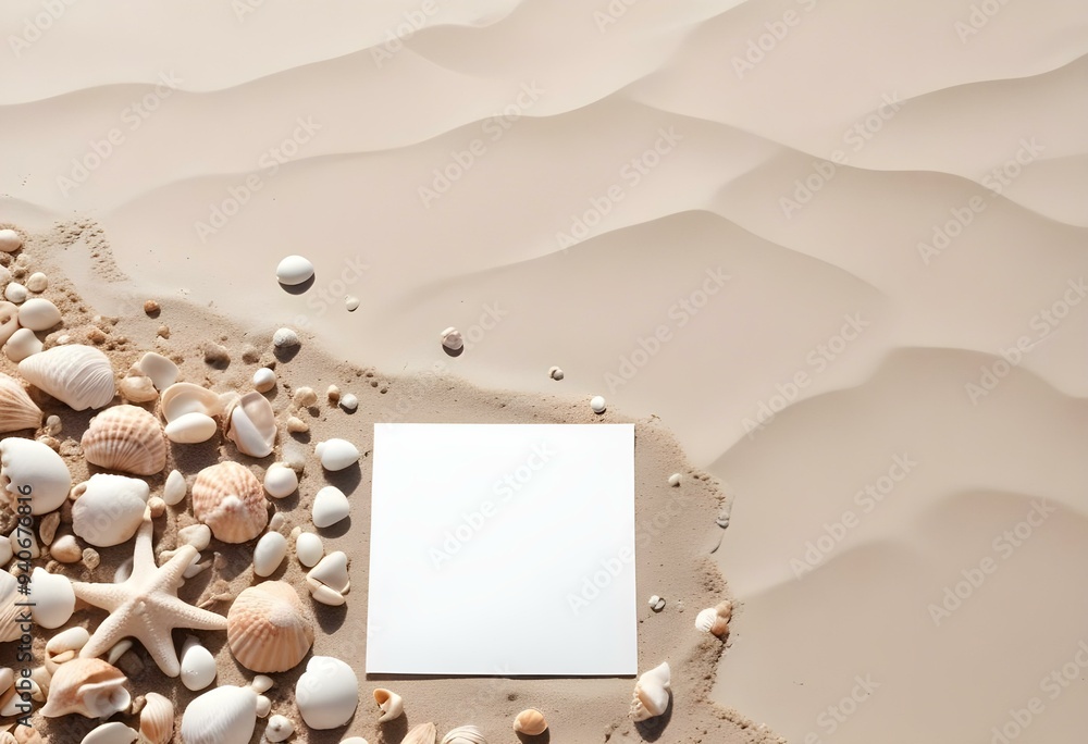 plain blank beach background view under a bright midday sun with a few ...