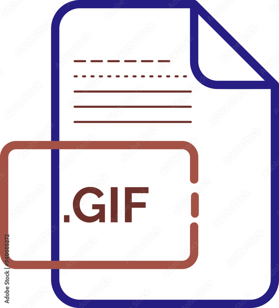 GIF File extension icon little dot and color fill Stock Vector | Adobe ...