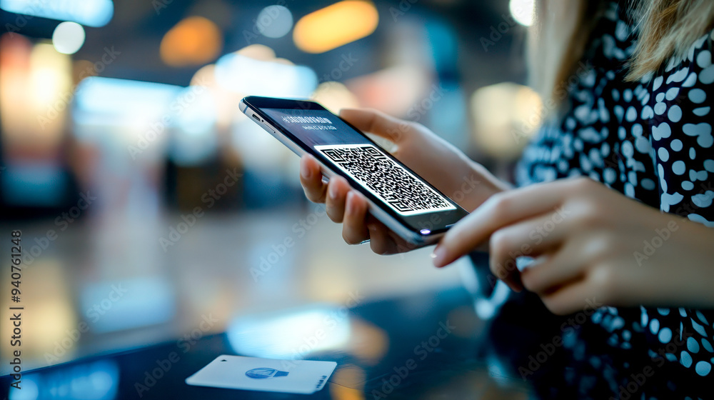 Qr code payment. E wallet. Man scanning tag accepted generate digital ...