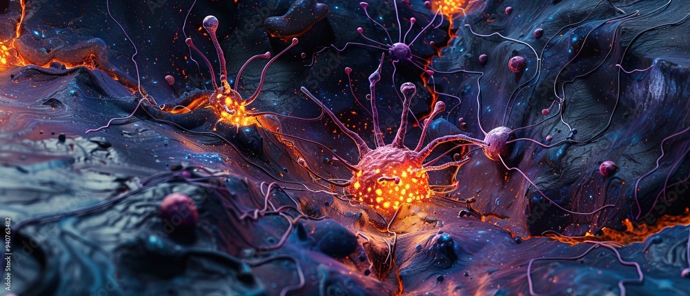 Microscopic histology image of human brain tissue showcasing neurons ...