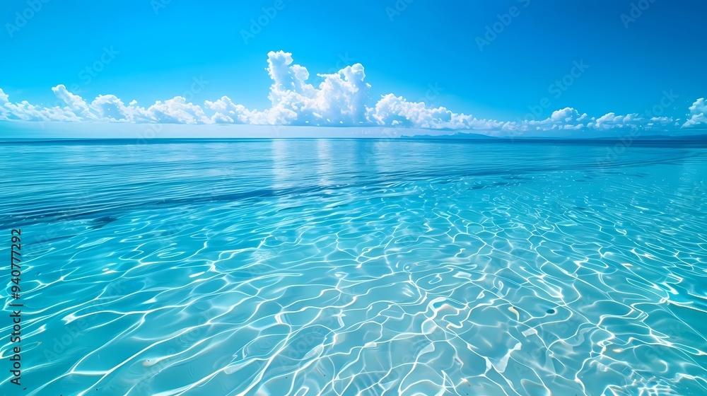 The sea is so transparent that you can see faint ripples on its surface ...