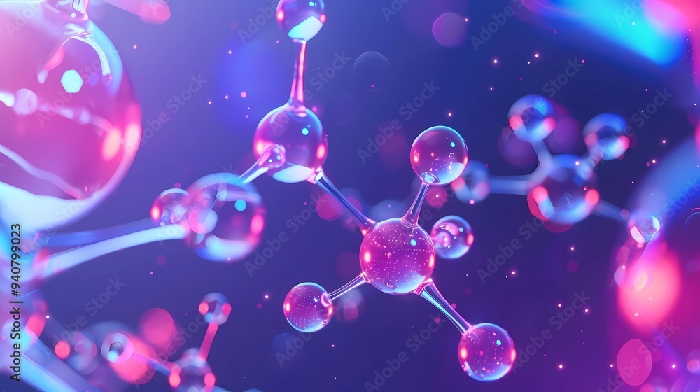 Molecule and atoms formula presentation collection, Isolated glass ...