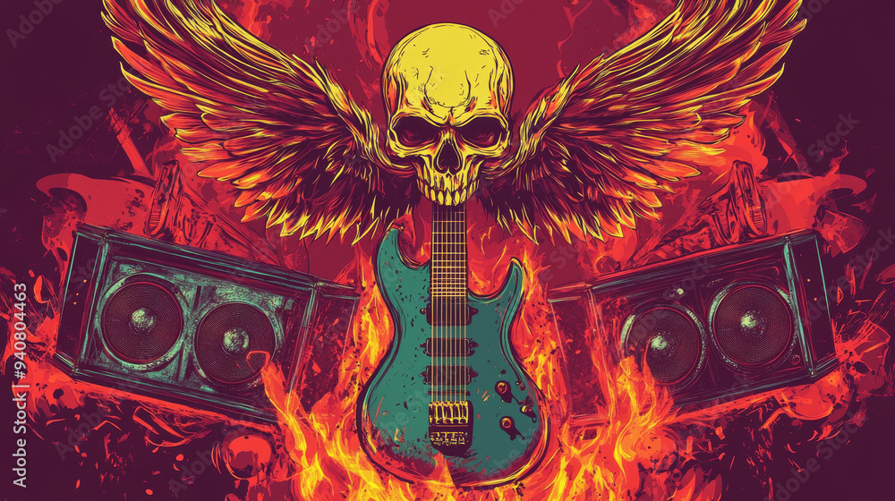 Rock fest posters and flyers featuring a concert music band festival ...