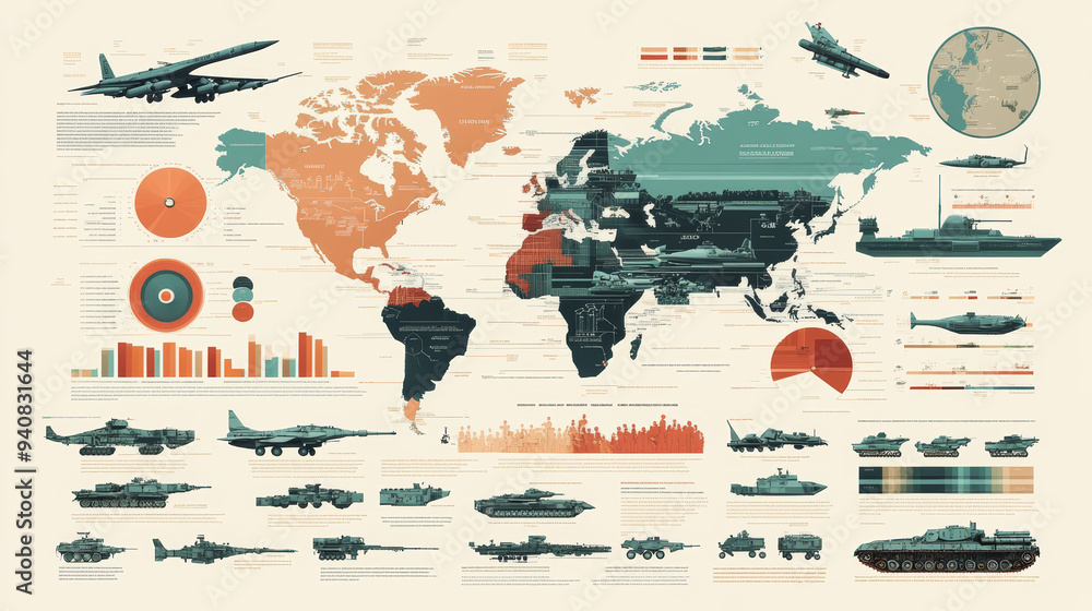 Infographics related to military and army forces, including graphs and ...