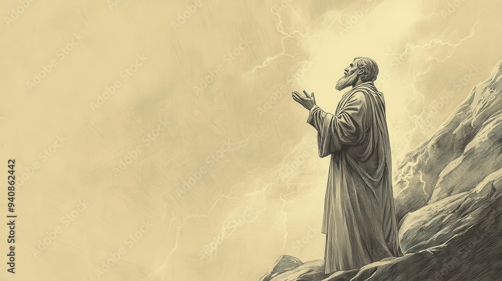 Elijah Announces a Great Drought: Bible Wall Art Depicting Elijah’s ...