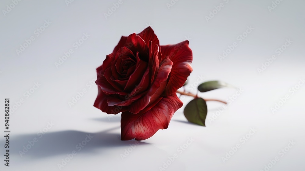 Red rose on a white background, Red rose wallpaper, red rose background ...