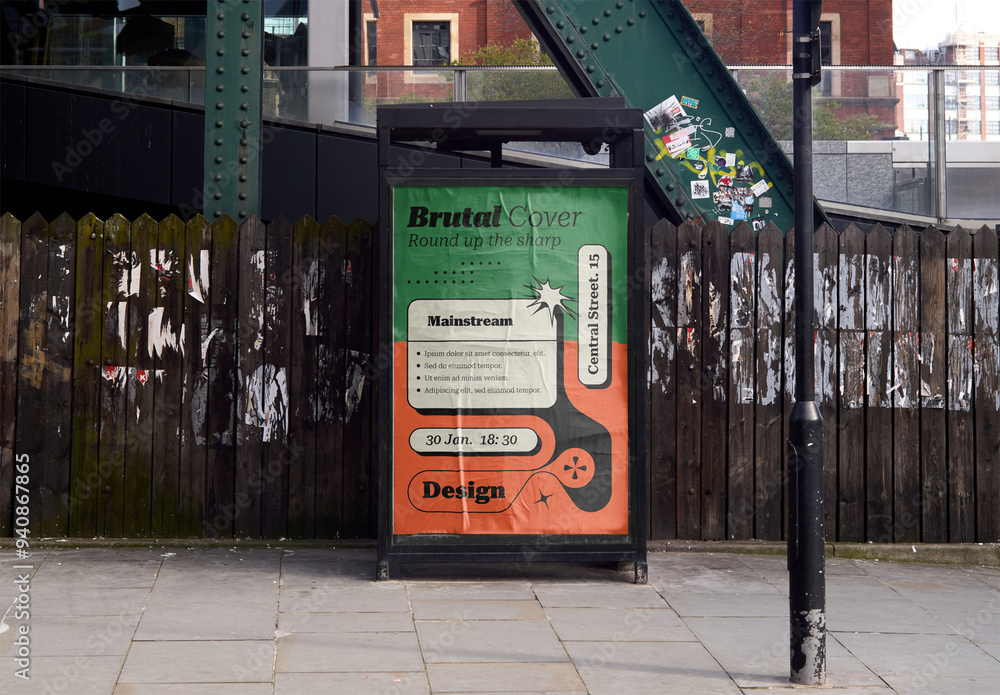 Mockup Of Customized Vertical Sign In Urban Setting Stock Template ...